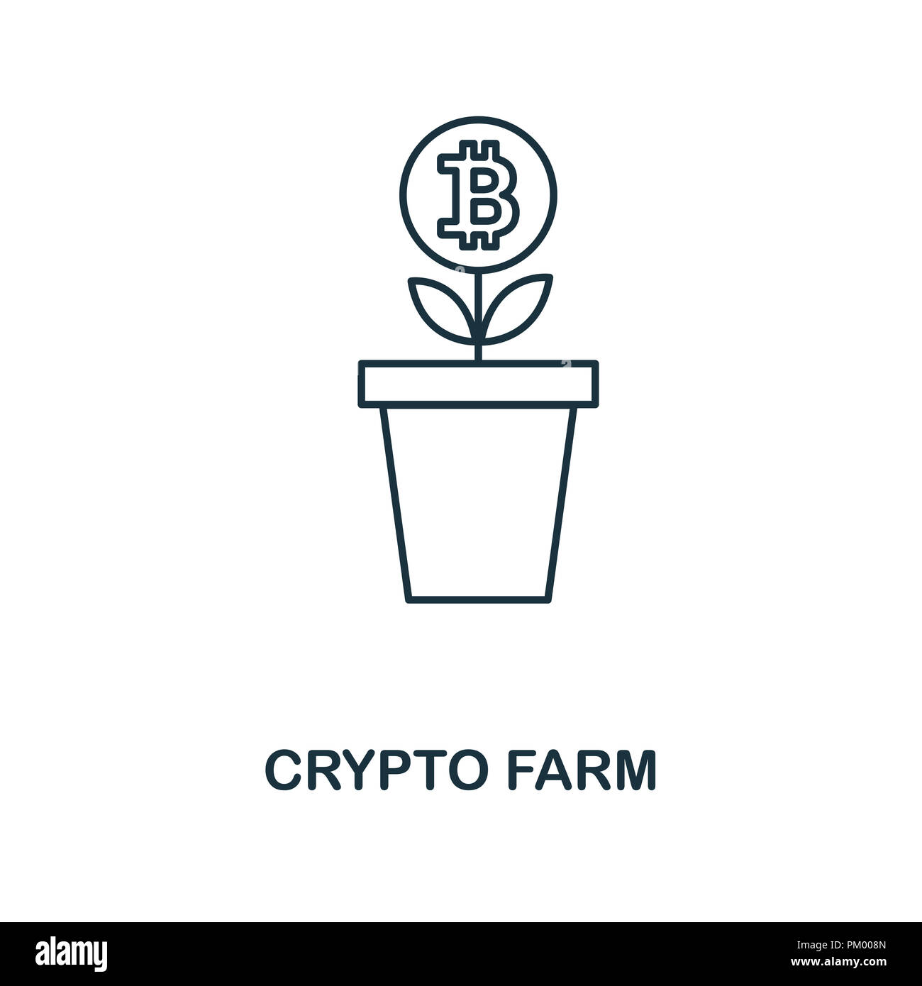 Crypto Farm Outline Icon Monochrome Style Design From Crypto Currency Collection Ui Pixel