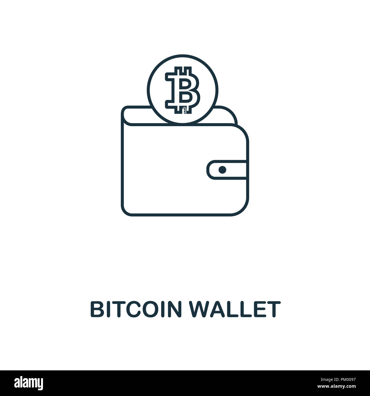 Bitcoin Wallet Outline Icon Monochrome Style Design From Crypto Currency Collection Ui Pixel