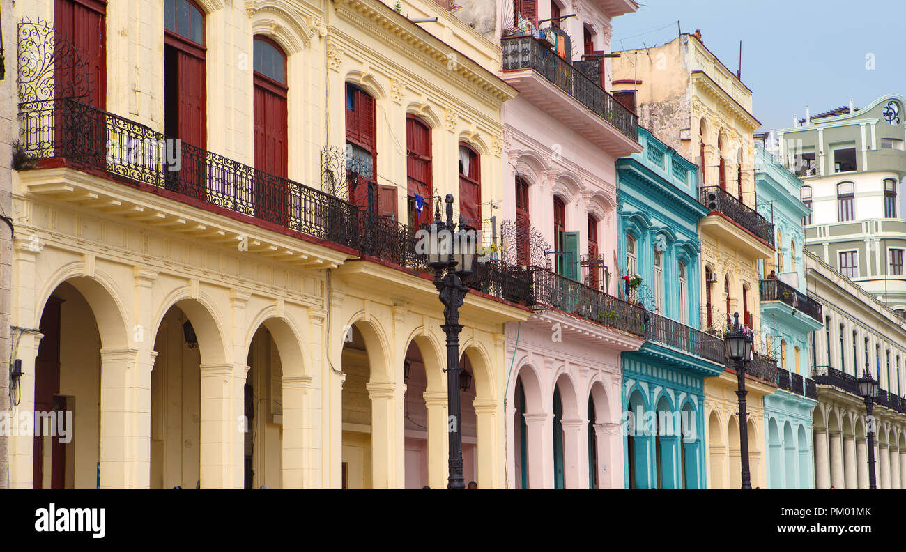 Colorful buildings in Old Havana Cuba Stock Photo - Alamy