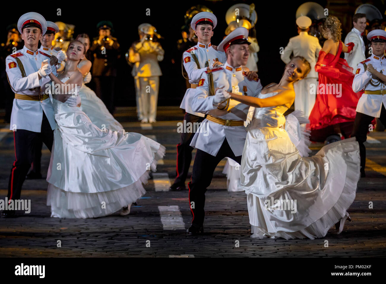 Cadets of a military school dance ballroom dancing at the 2018 ...