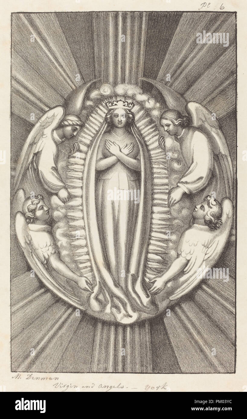Virgin and Angels, a Key Stone in York. Dated: published 1829. Medium ...