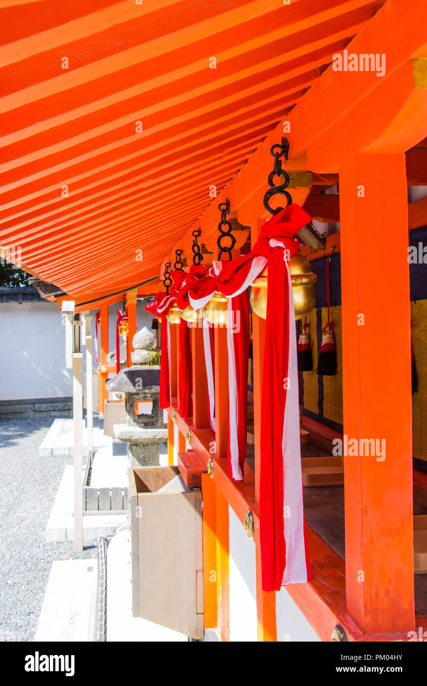 Japanese bell tie with fabric inside the Fushimi Inari Shrine is the ...