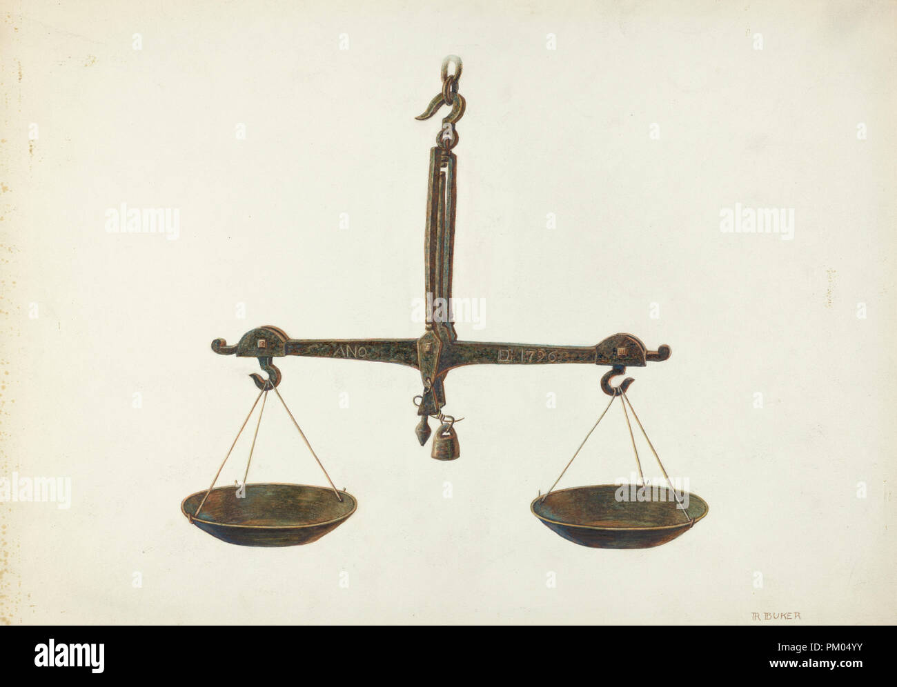 Balance Scales. Dated: c. 1939. Dimensions: overall: 24.9 x 35.6 cm (9 ...