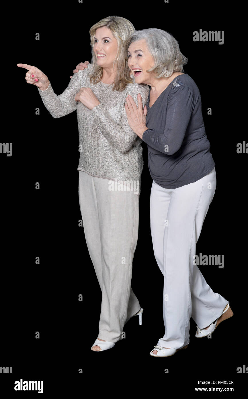 Full length portrait of two beautiful senior women Stock Photo - Alamy
