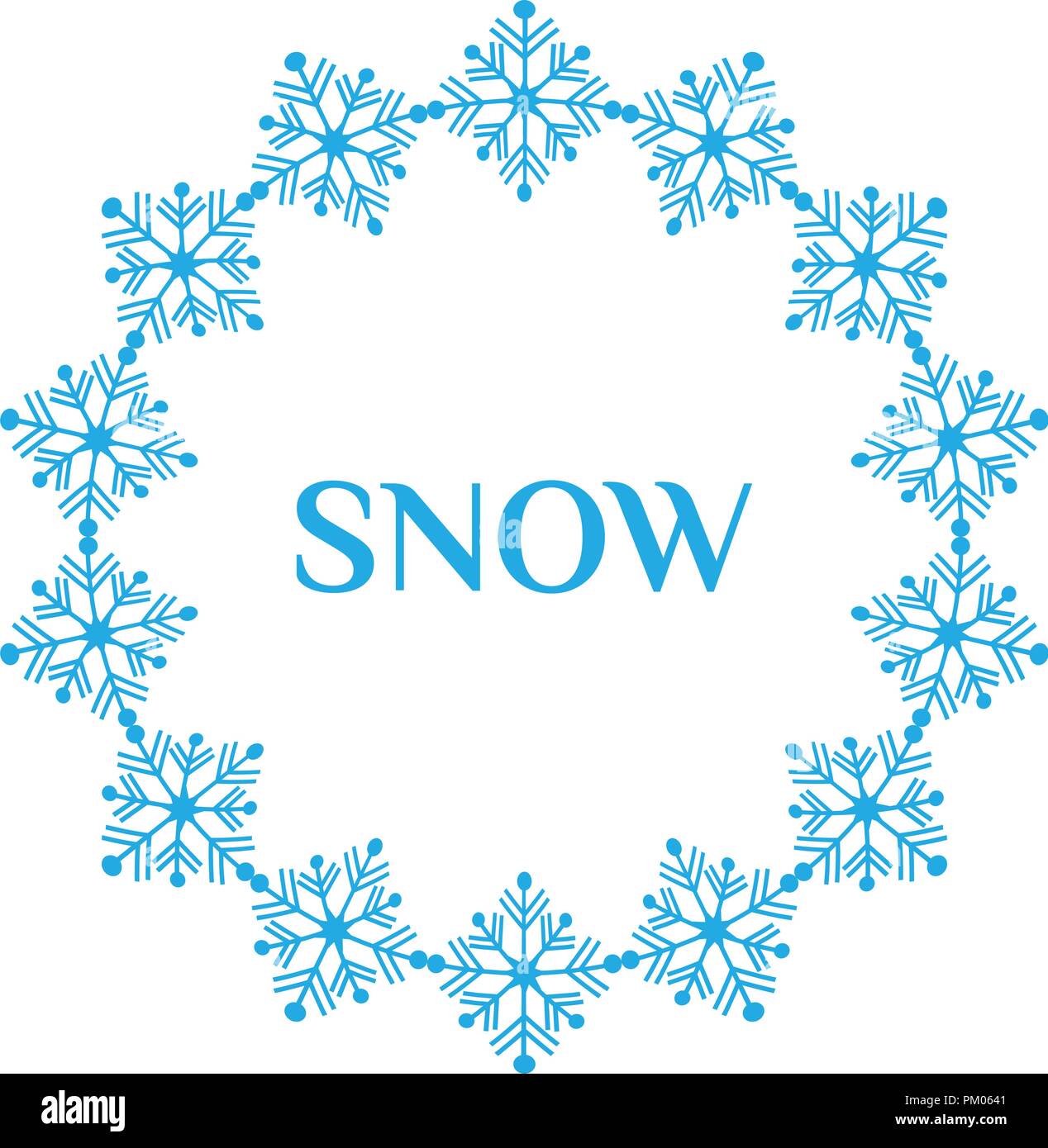 Vector illustration. The Wreath of blue winter snowflakes Stock Vector ...