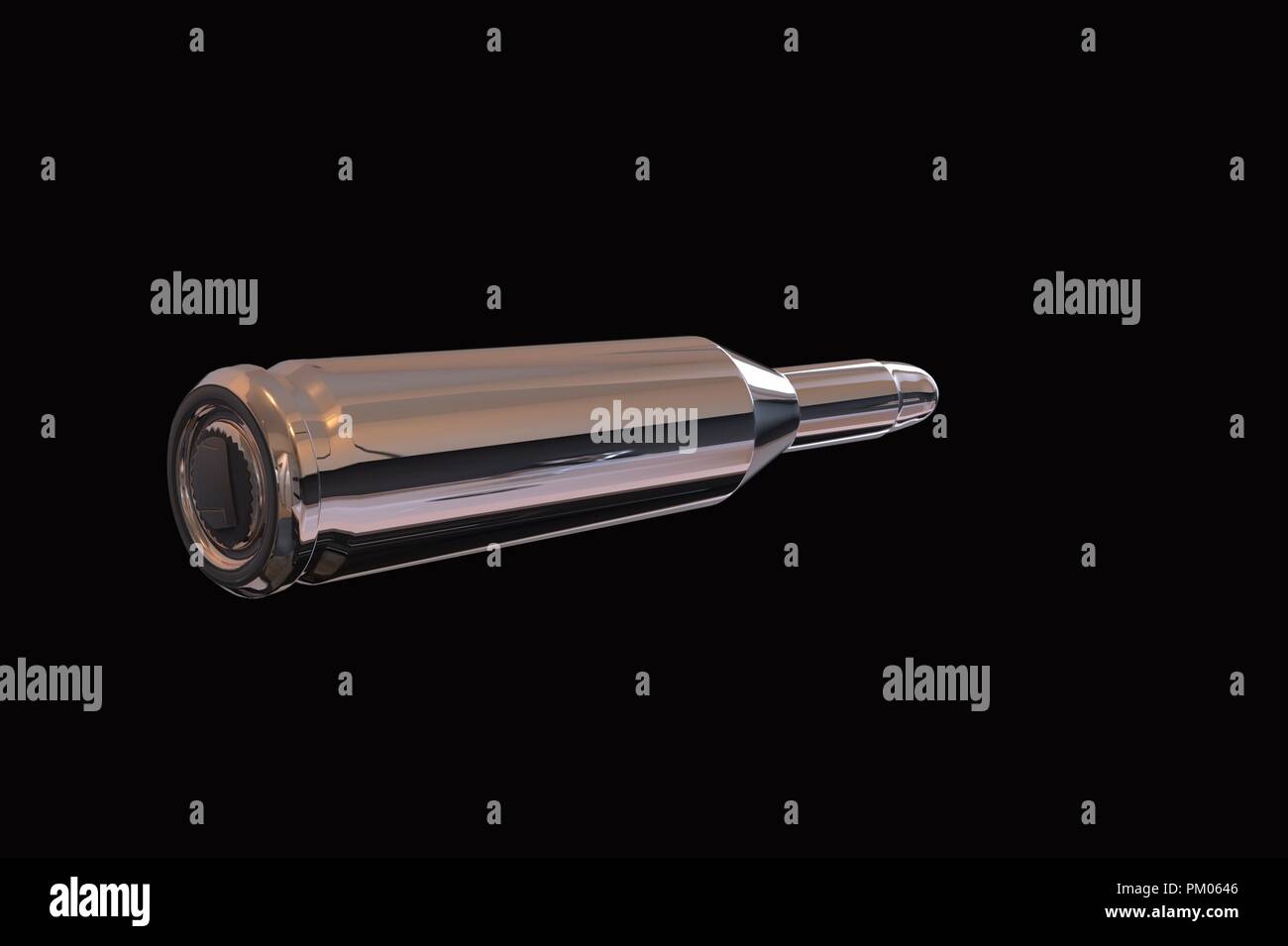 Bullet 3D render Isolated on a black background Stock Photo - Alamy