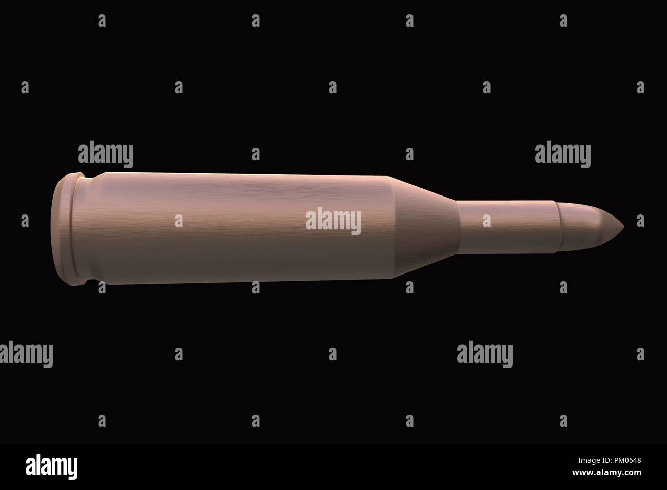 Bullet 3D render Isolated on a black background Stock Photo - Alamy