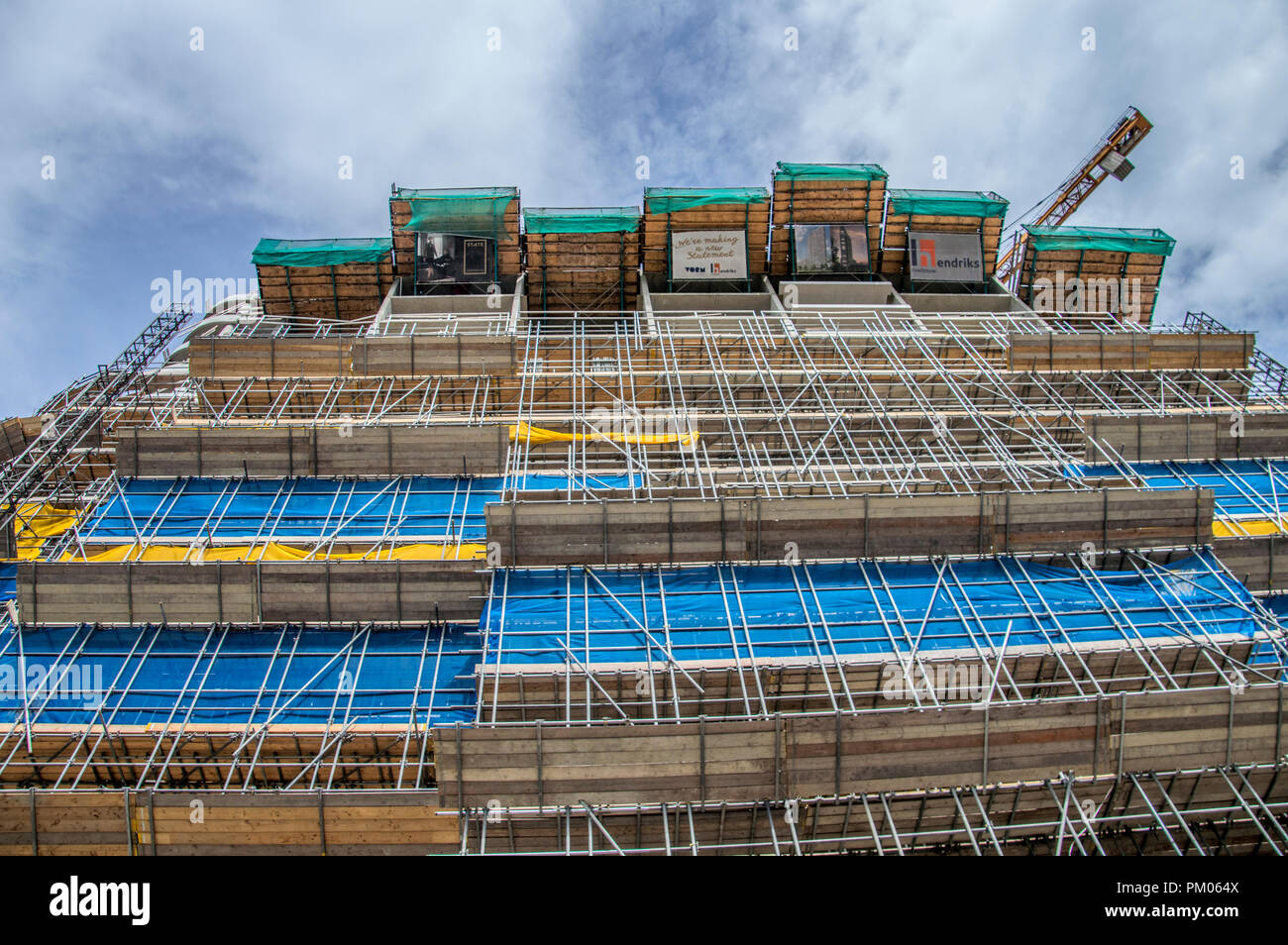 Construction Site At Amsterdam With Scaffolds The Netherlands 2018 ...