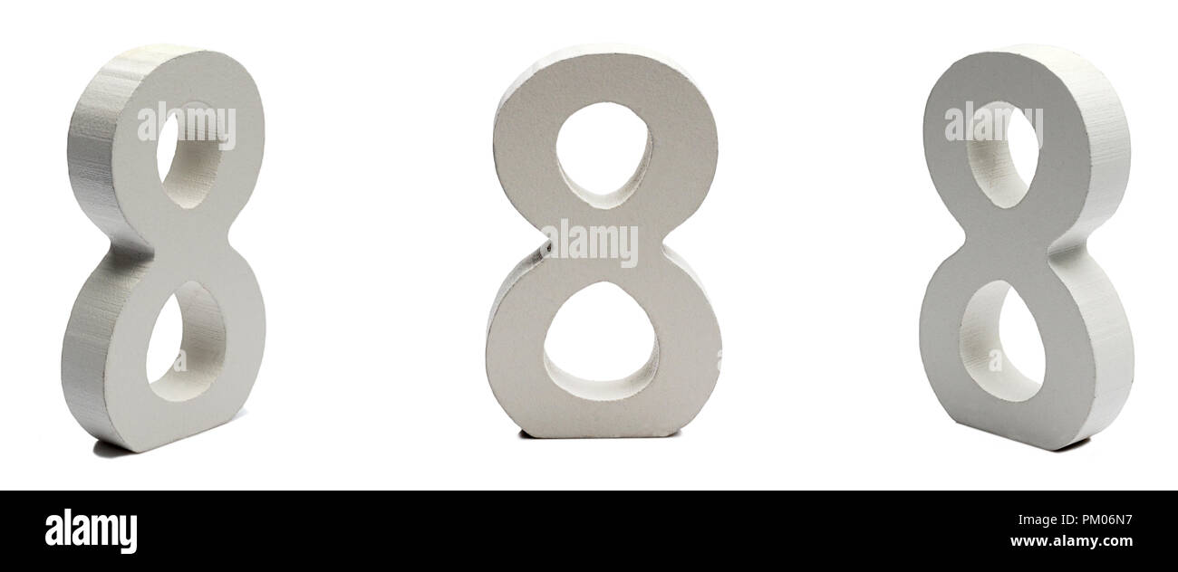 Figure eight on a white background at different angles. The figure is ...