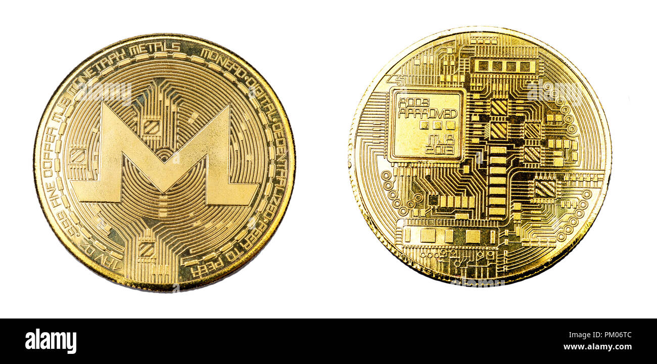 Gold bitcoin on white isolated background on both sides Stock Photo - Alamy