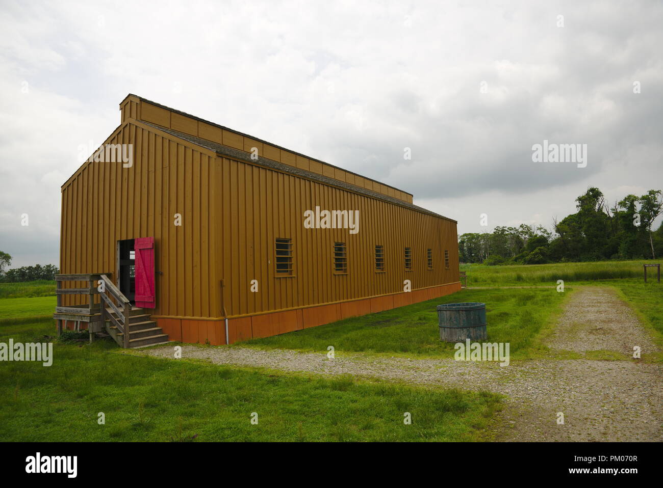 Reconstructed prisoner of war barracks at Fort Delaware, Pea Patch ...
