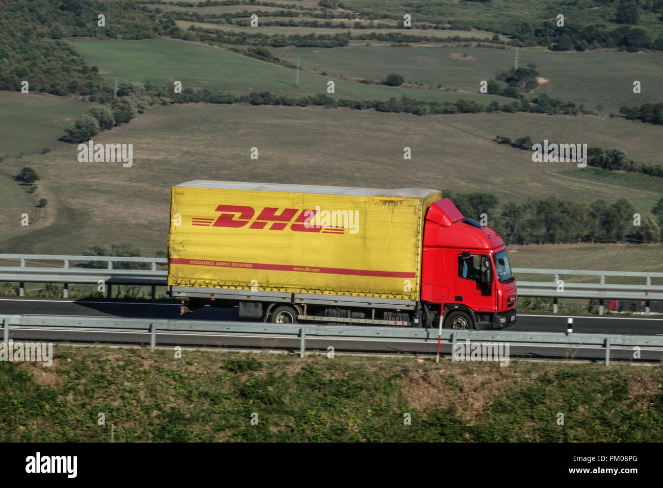 Dhl lorry hi-res stock photography and images - Alamy