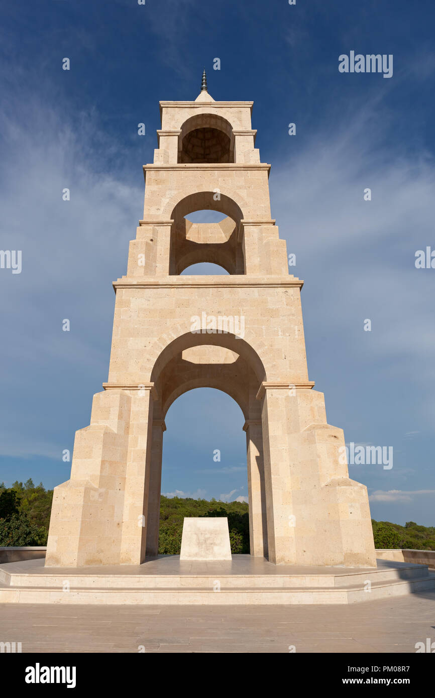 Canakkale (Dardanelles) martyrs memorial monument in Gallipoli, Turkey ...