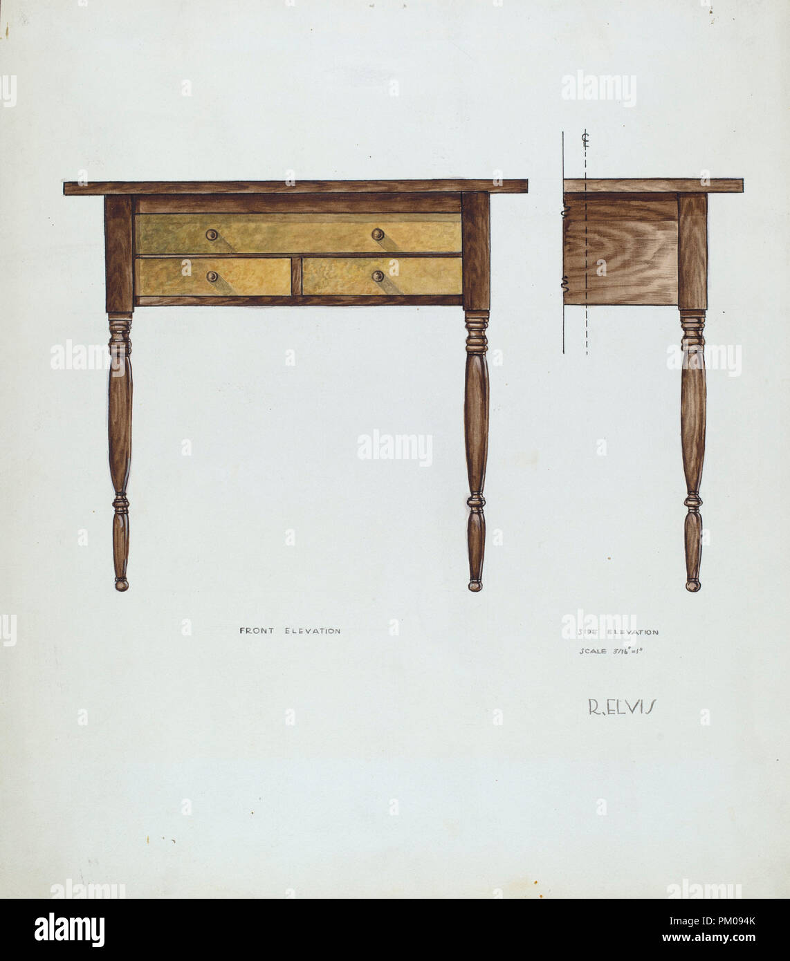 Bishop Hill: Table. Dated: 1936. Dimensions: overall: 32 x 28 cm (12 5/ ...