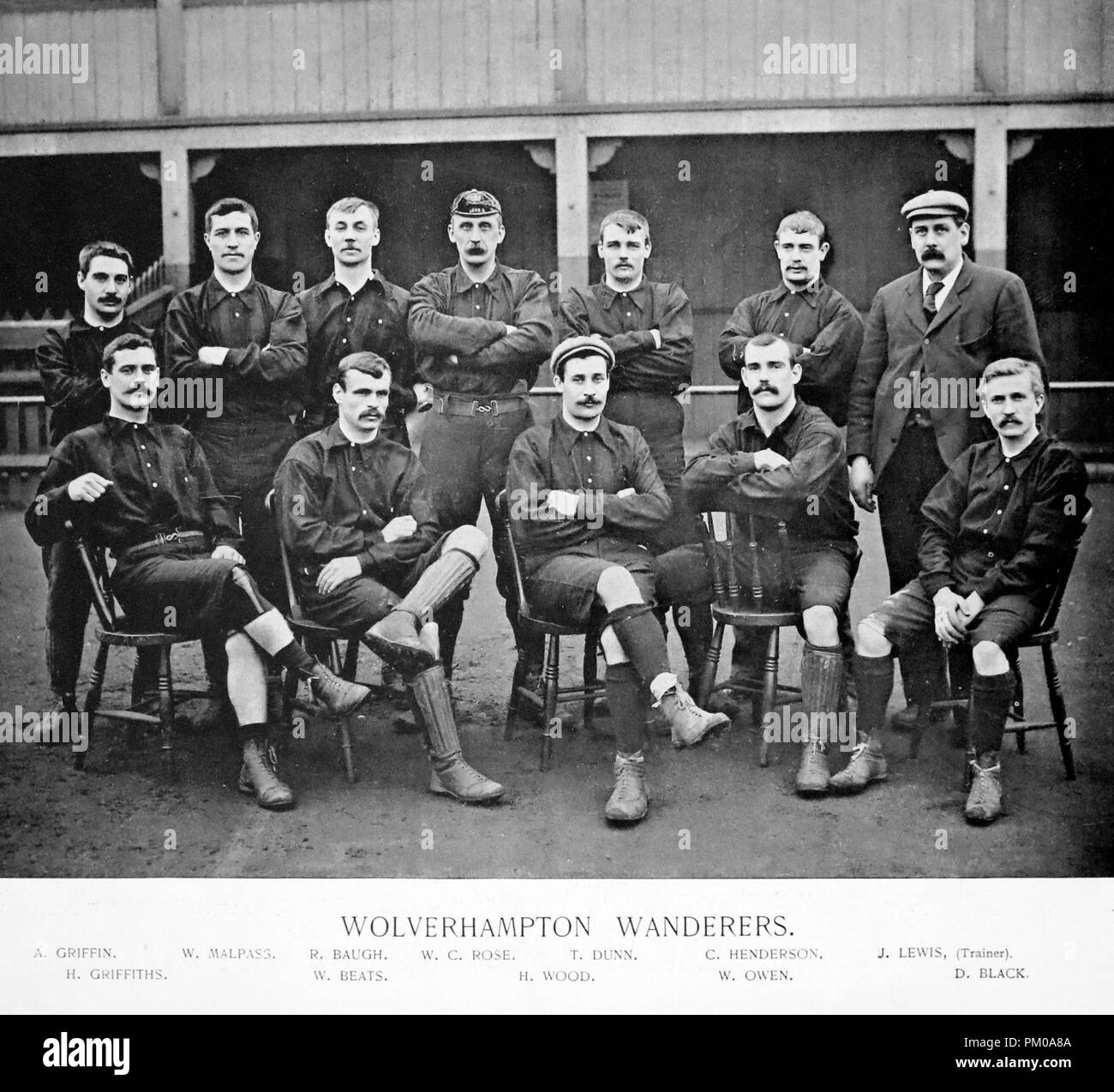 Wolverhampton wanderers football club team Black and White Stock Photos ...