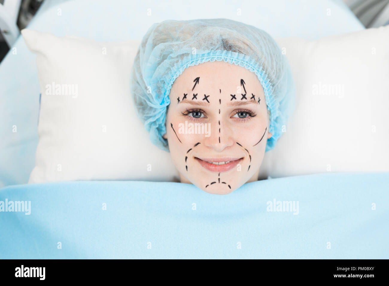 Woman marks on her face hi-res stock photography and images - Alamy