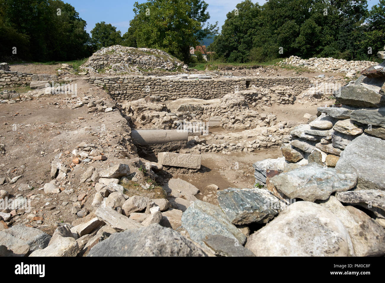 Ancient roman fortress ruins at an archaeology dig site Stock Photo - Alamy