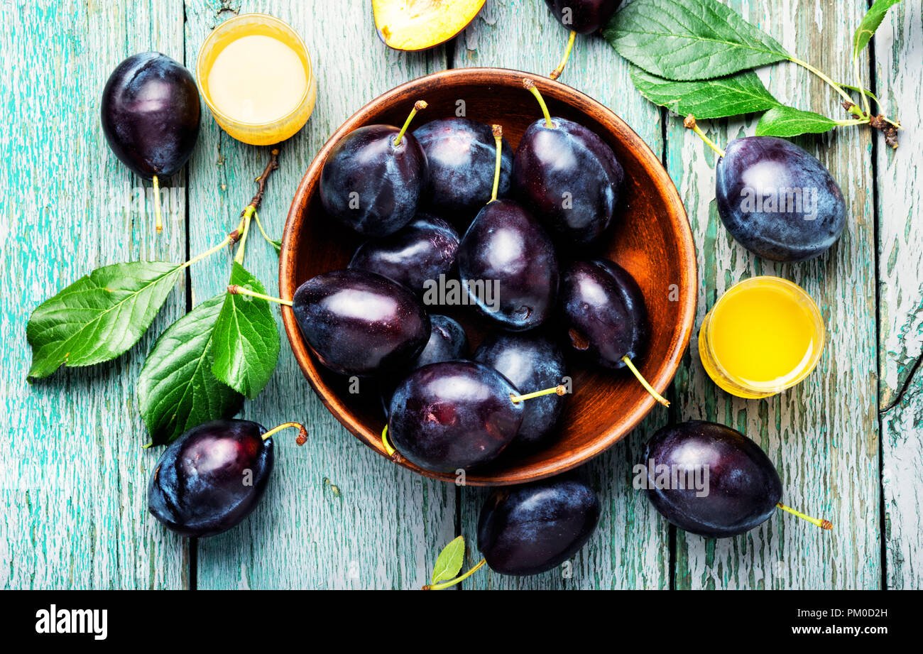 Traditional alcoholic drink from the autumn plum harvest.Serbian rakia ...