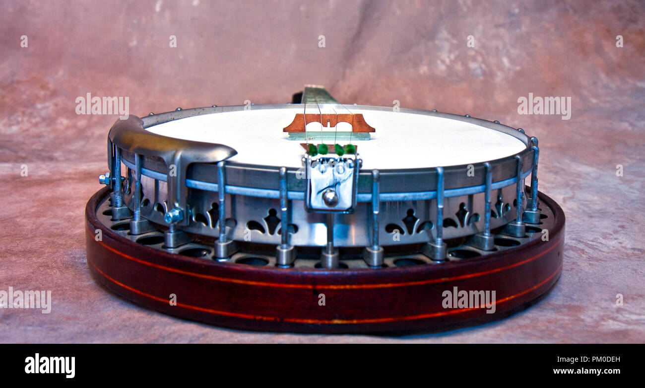 Close-up Images of Older Banjo different angles and some with music ...