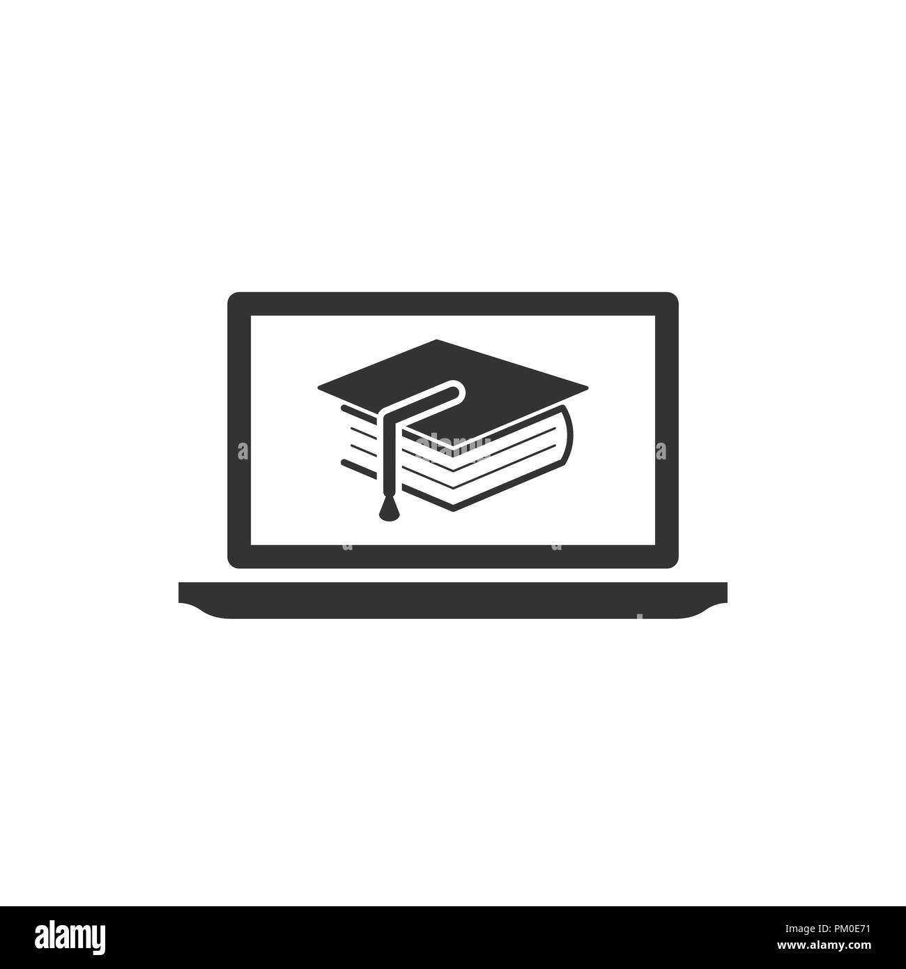Elearning education icon in flat style. Study vector illustration on ...