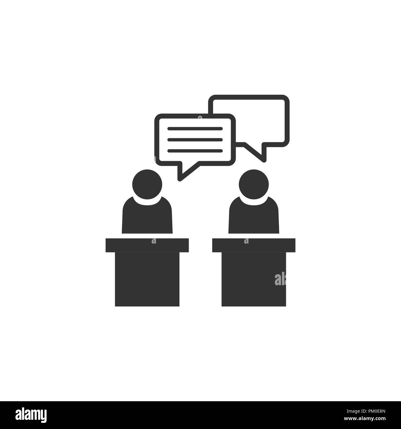 Politic debate icon in flat style. Presidential debates vector ...