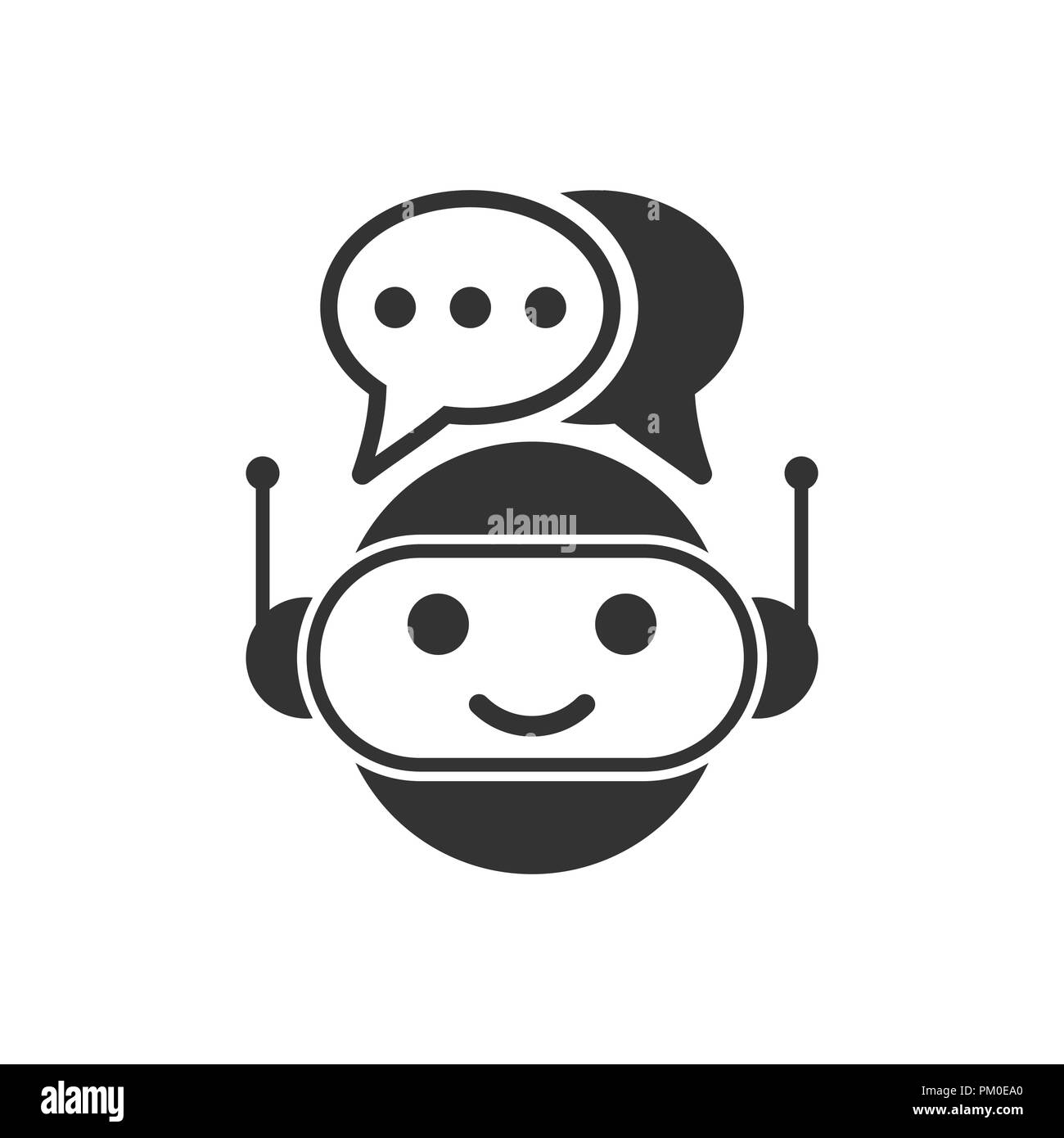 Cute robot chatbot icon in flat style. Bot operator vector illustration ... Cute robot chatbot icon in flat style. Bot operator vector illustration ...