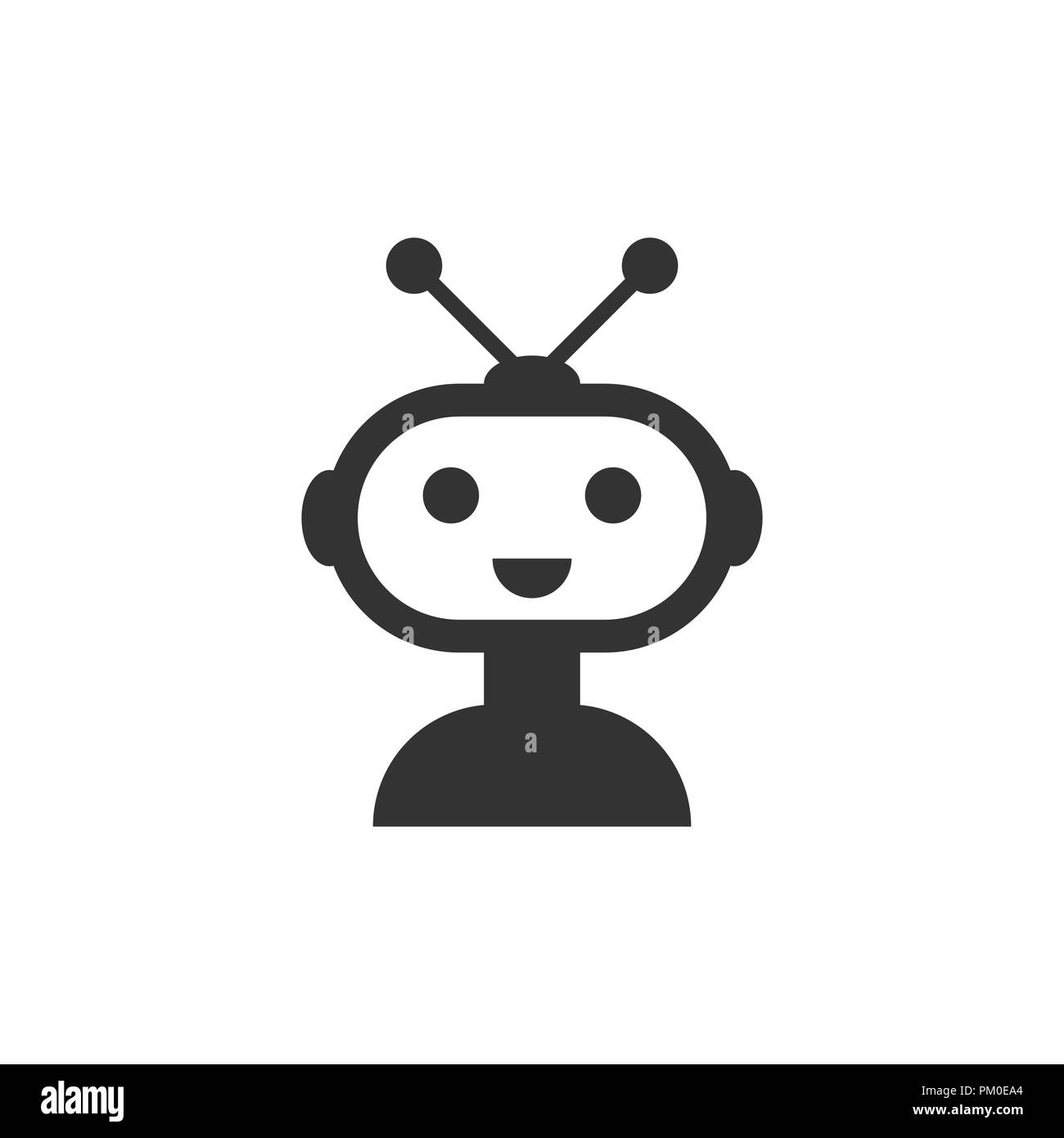 Cute robot chatbot icon in flat style. Bot operator vector illustration ...