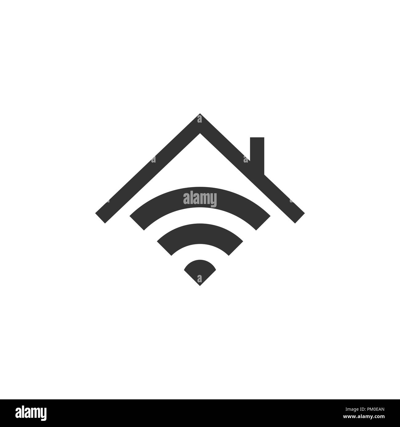 Smart home icon in flat style. House control vector illustration on ...
