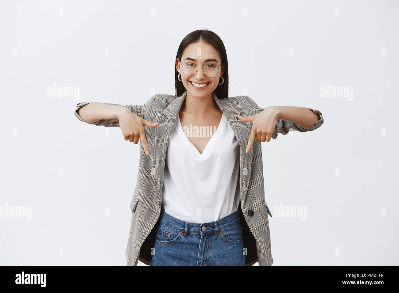 Person Pointing Down High Resolution Stock Photography and Images - Alamy
