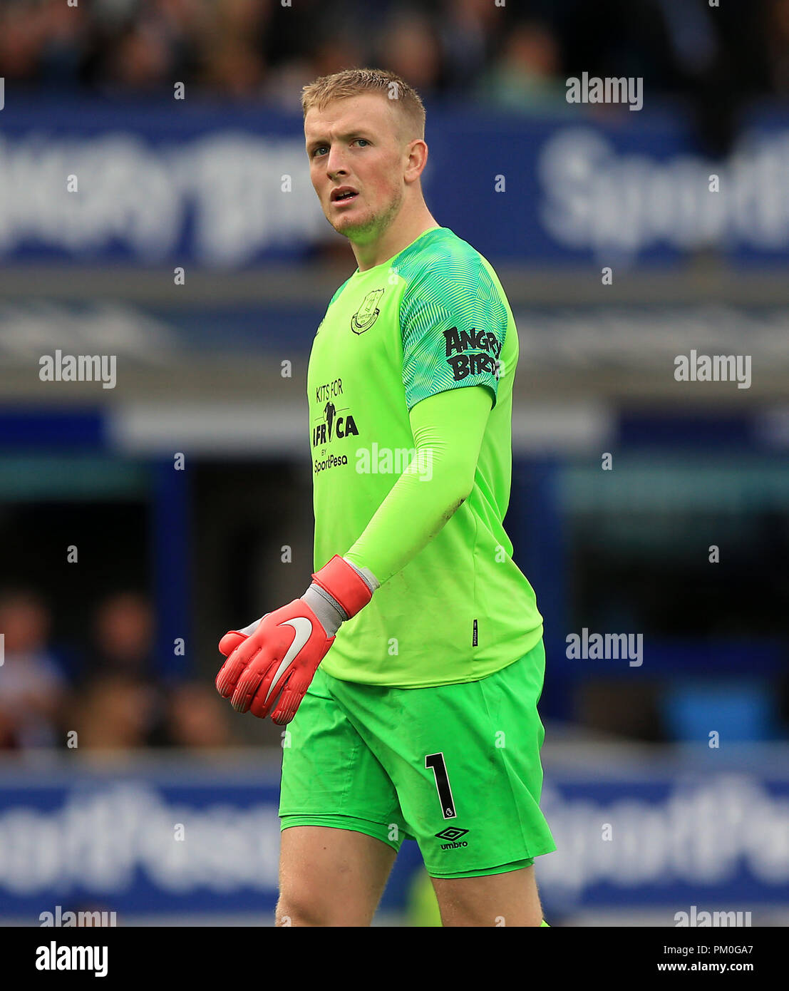 Everton goalkeeper Jordan Pickford during the Premier League match at ...