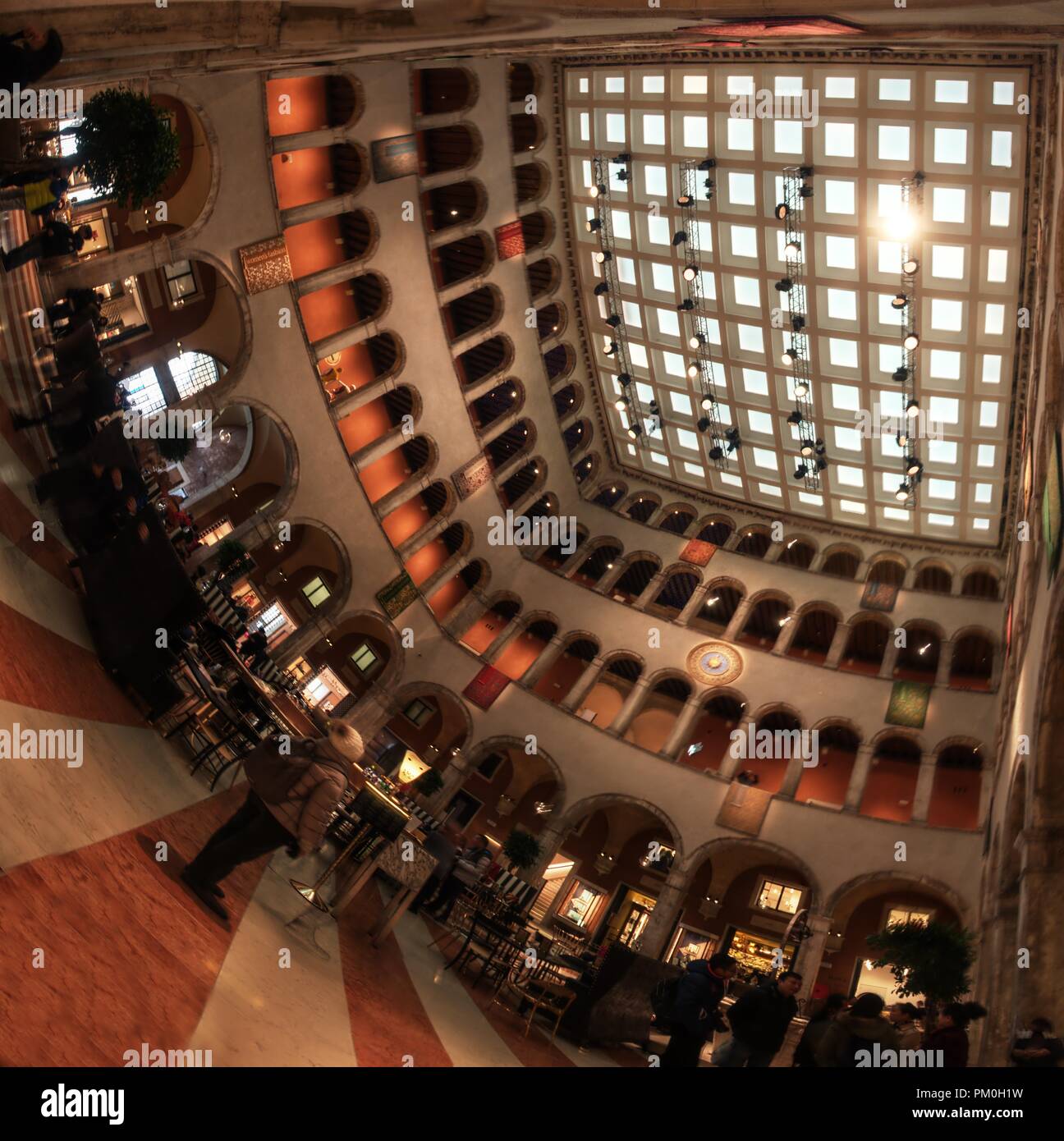 Interior of the Fondaco dei Tedeschi in Venice Stock Photo - Alamy