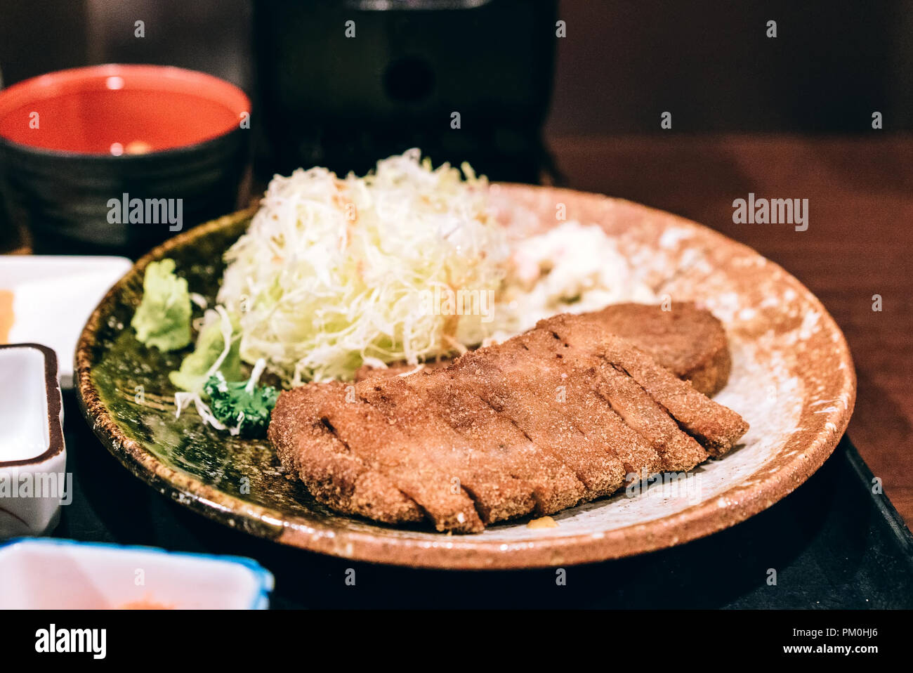 Deep fried beef in Tokyo, fried steak, beef, japanese food Stock Photo ...