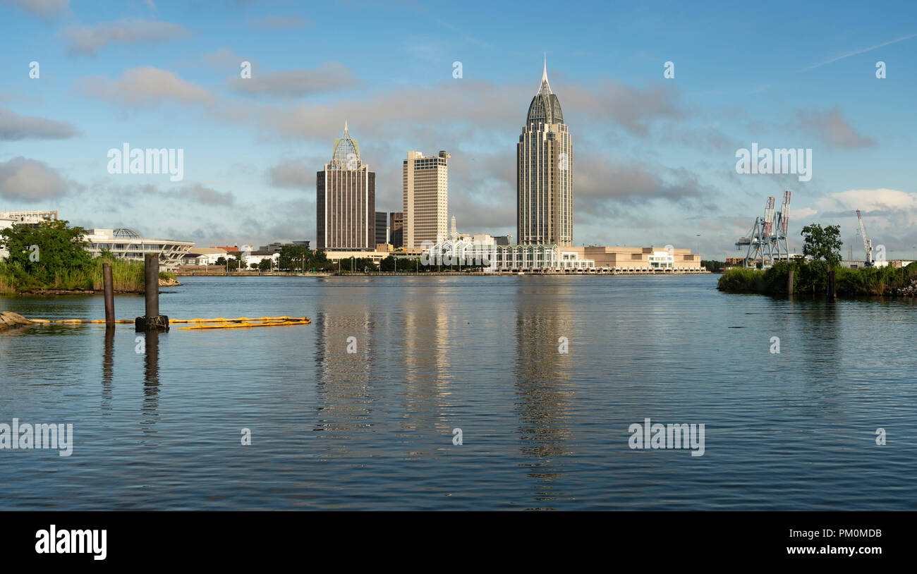The US port city of Mobile has a busy port on Alabama's gulf coast and ...