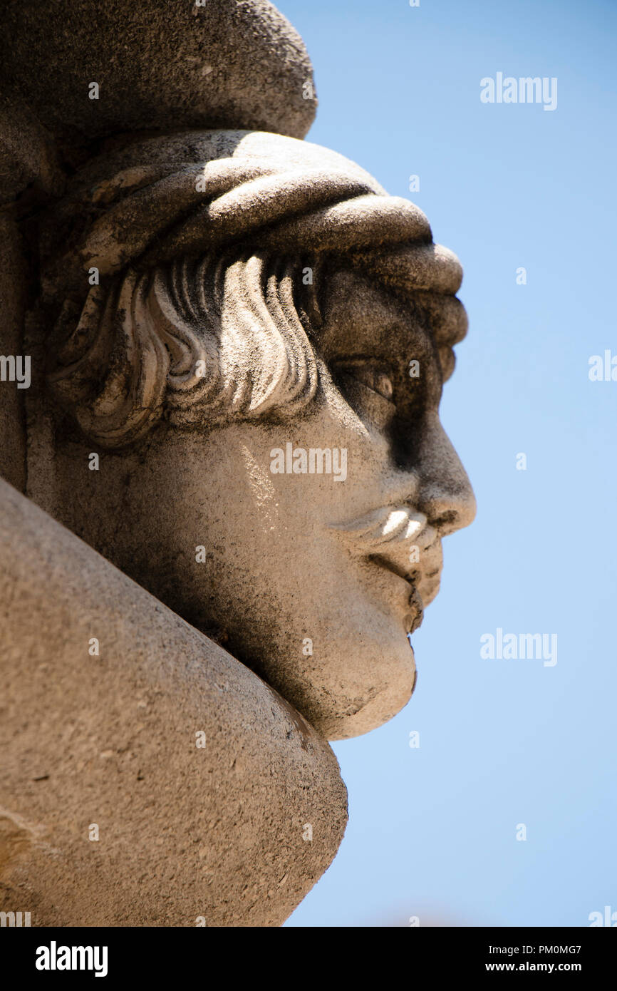 Stone portrait on external frieze on St Jakov's cathedral in Sibenik ...