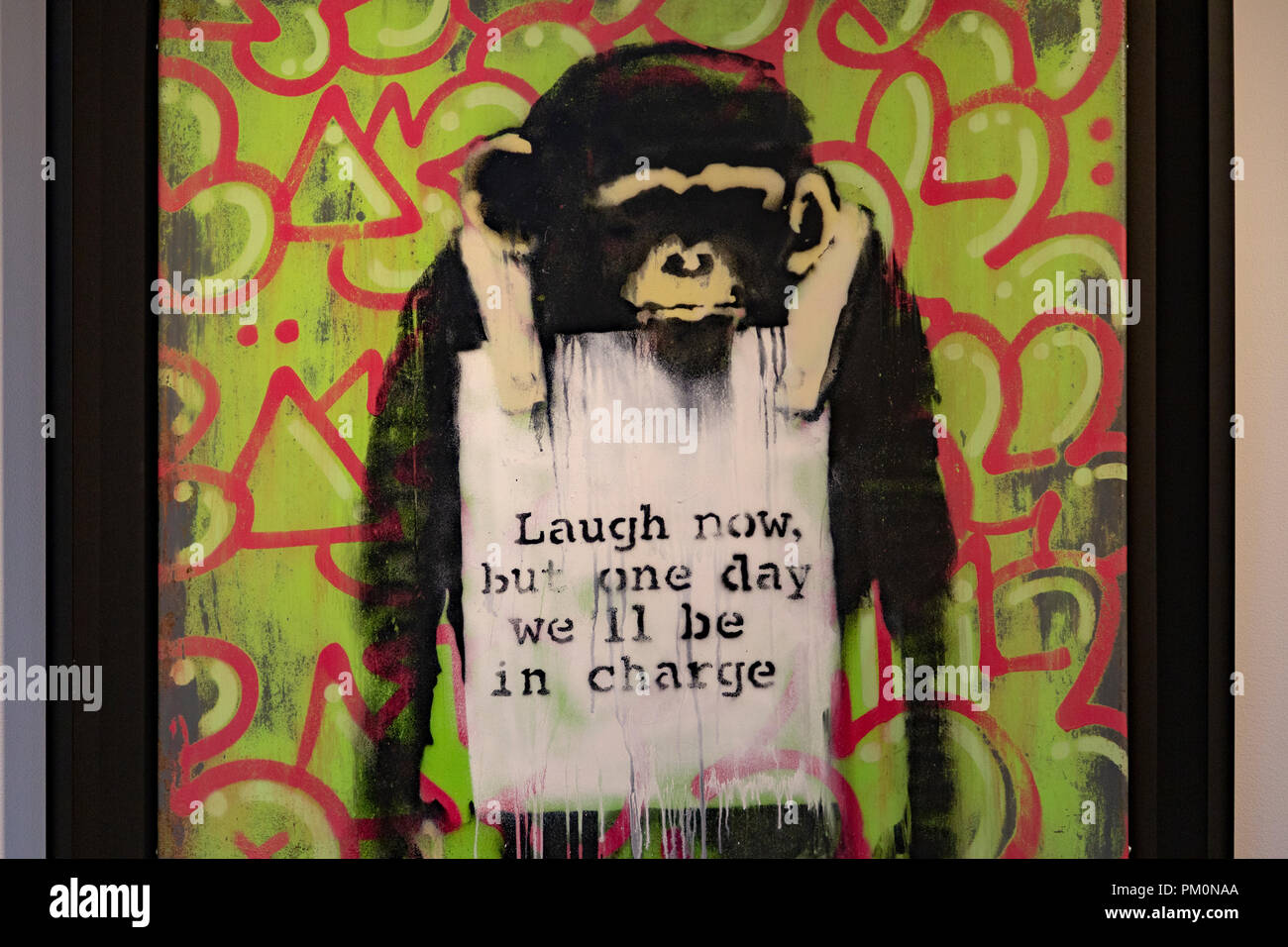 Bansky artwork in Moco Museum in Amsterdam, Netherlands Stock Photo - Alamy