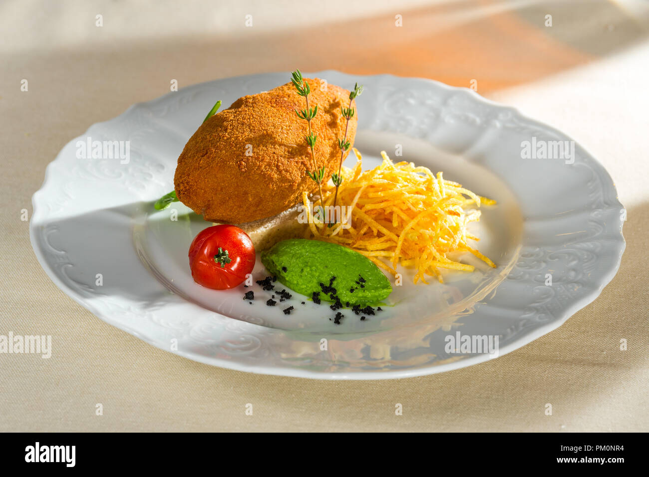 cutlet in Kiev on a plate Stock Photo - Alamy
