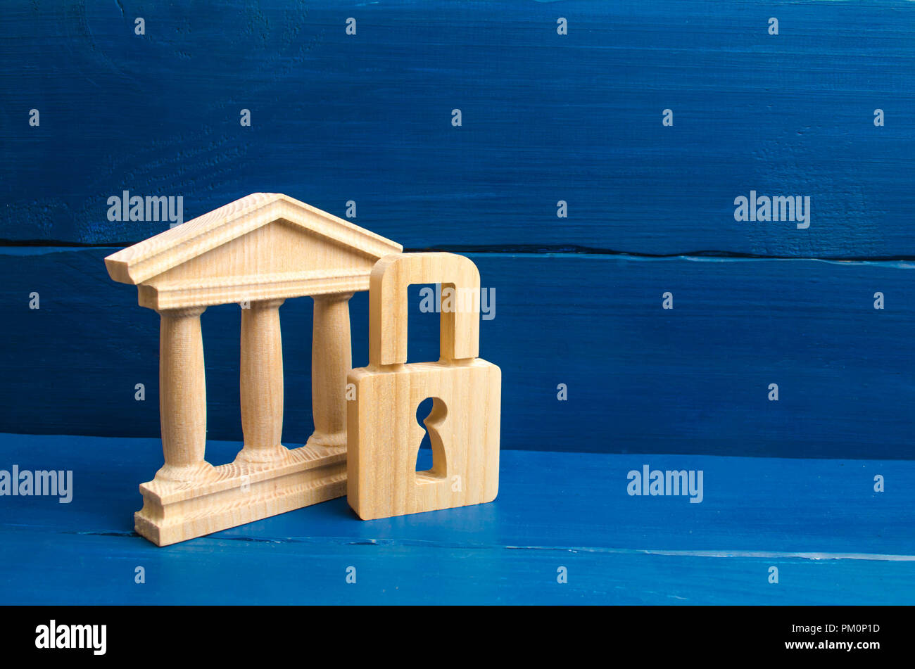 An ancient building and a lock. The concept of preserving monuments of ...