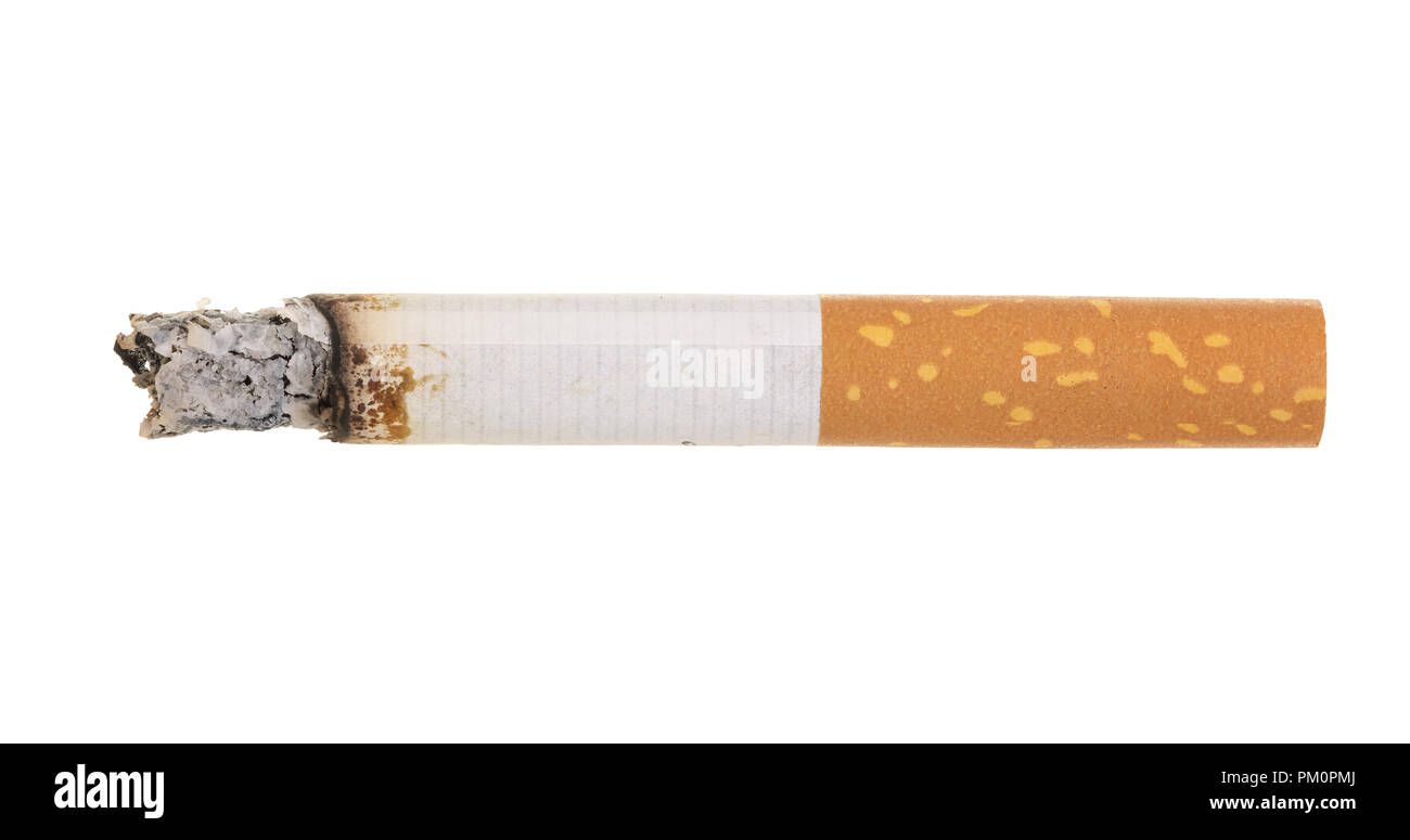 cigarette isolated on white background. Top view Stock Photo - Alamy