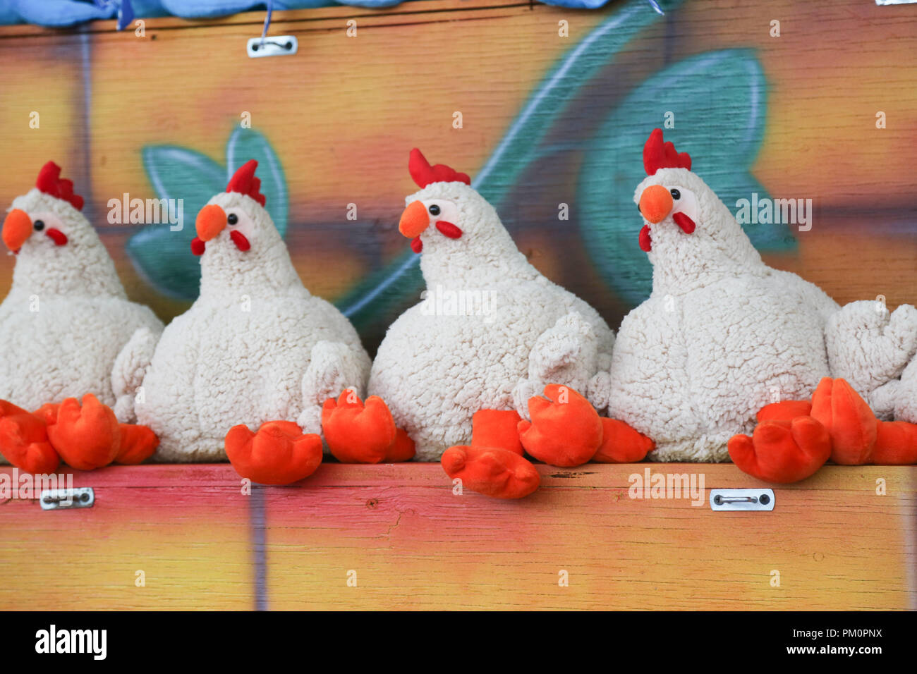 Soft toys for children on the counter of the store Stock Photo - Alamy