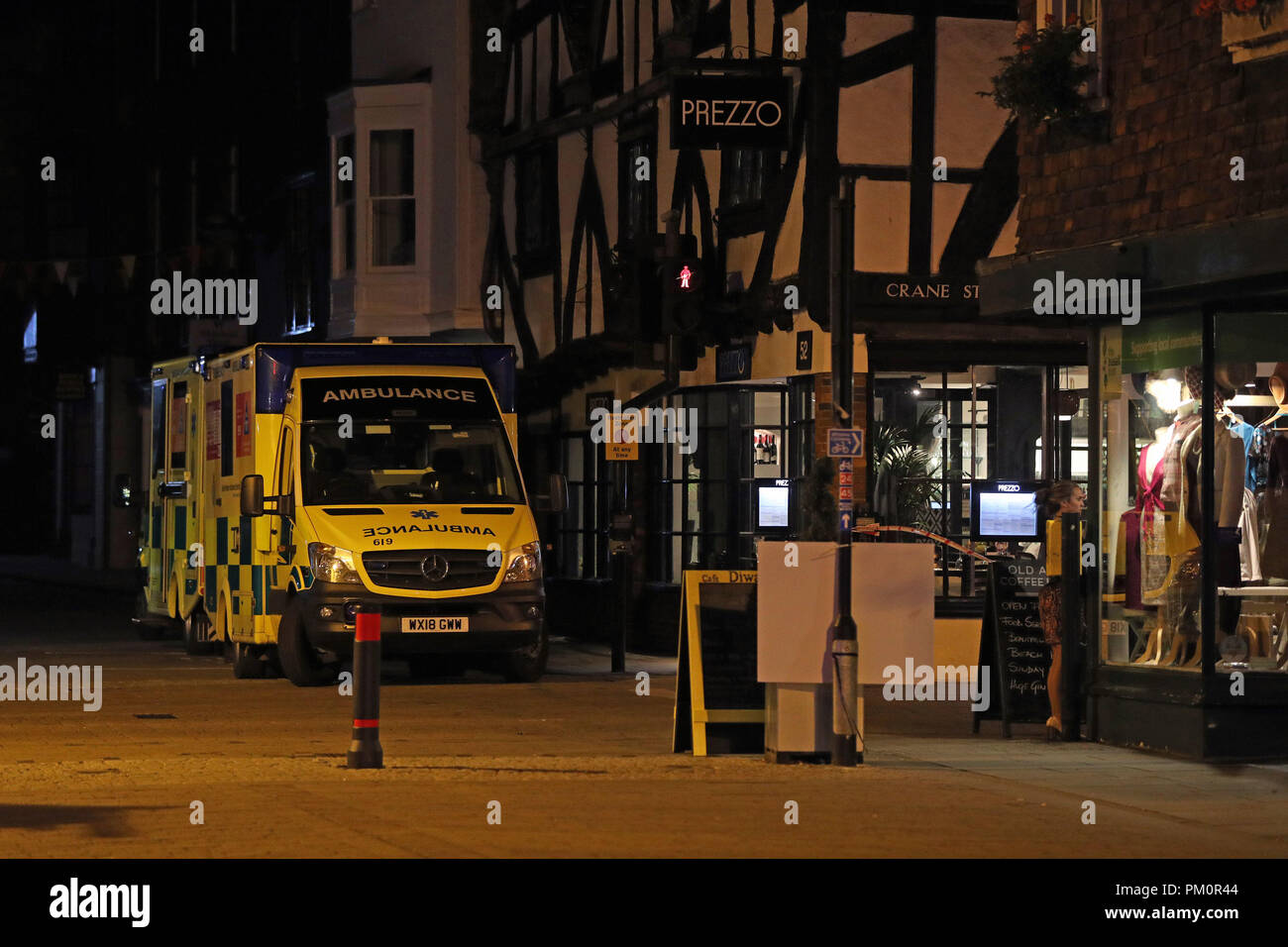 Ambulances outside the prezzo restaurant in salisbury hi-res stock ...