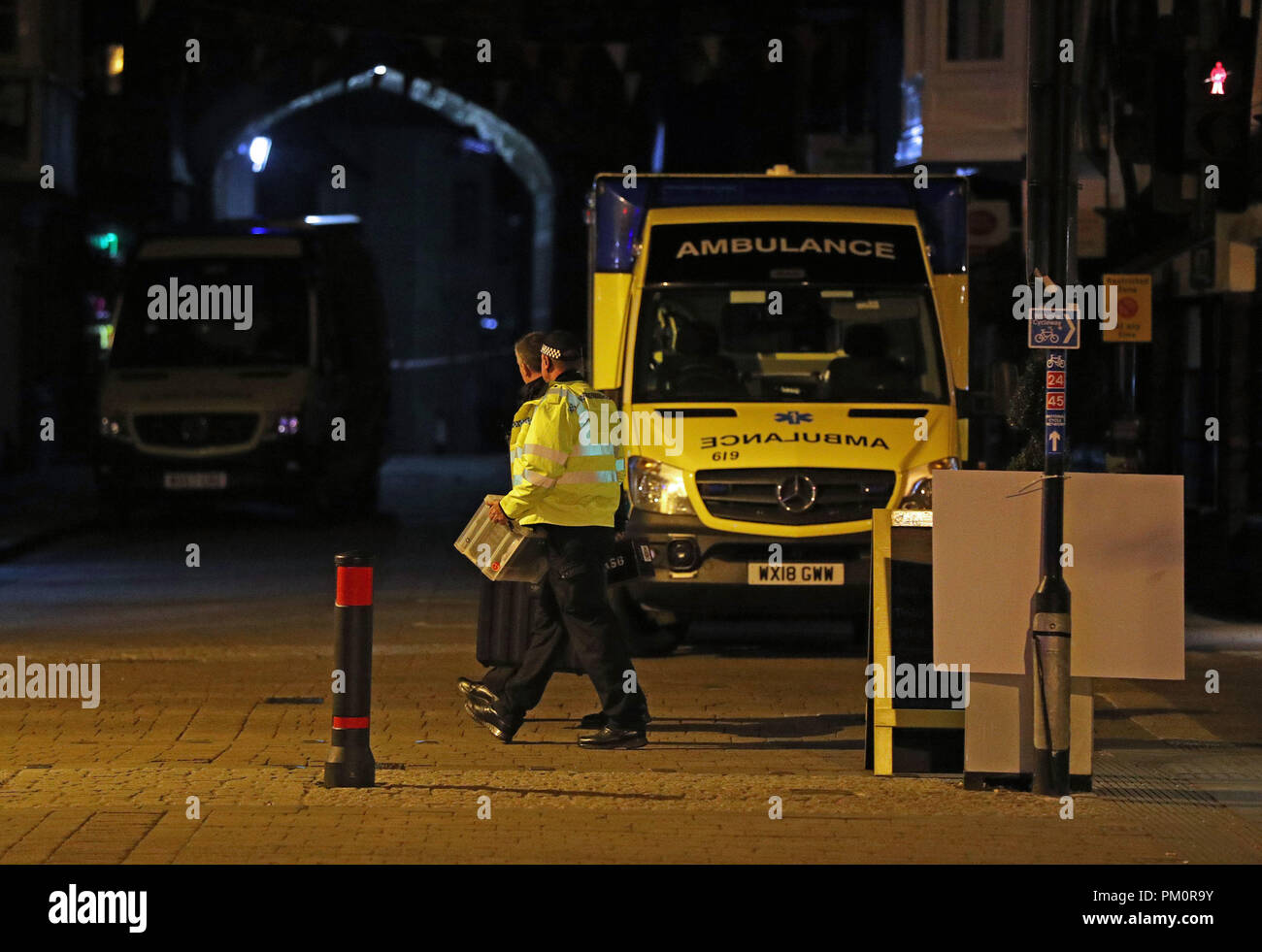 Emergency services outside the Prezzo restaurant in Salisbury, where ...