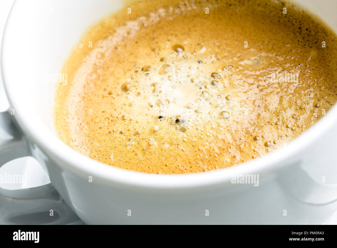 Closeup of fresh espresso coffee Stock Photo - Alamy
