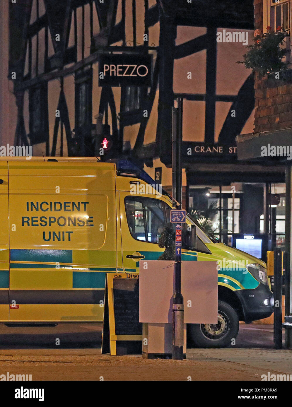 An ambulance outside the Prezzo restaurant in Salisbury, where police ...