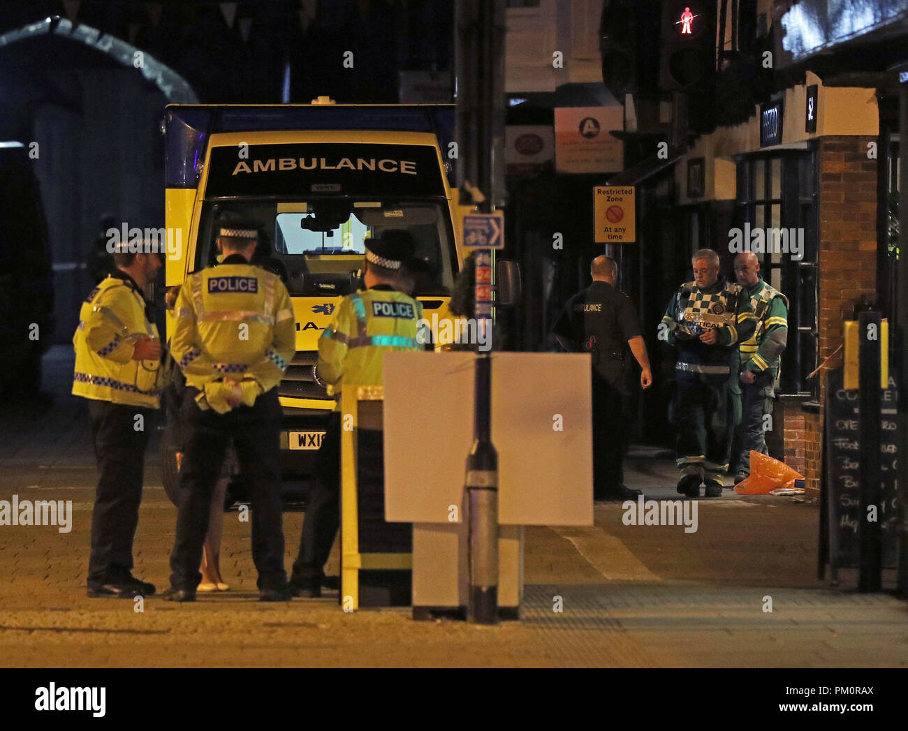 Emergency services outside the Prezzo restaurant in Salisbury, where ...