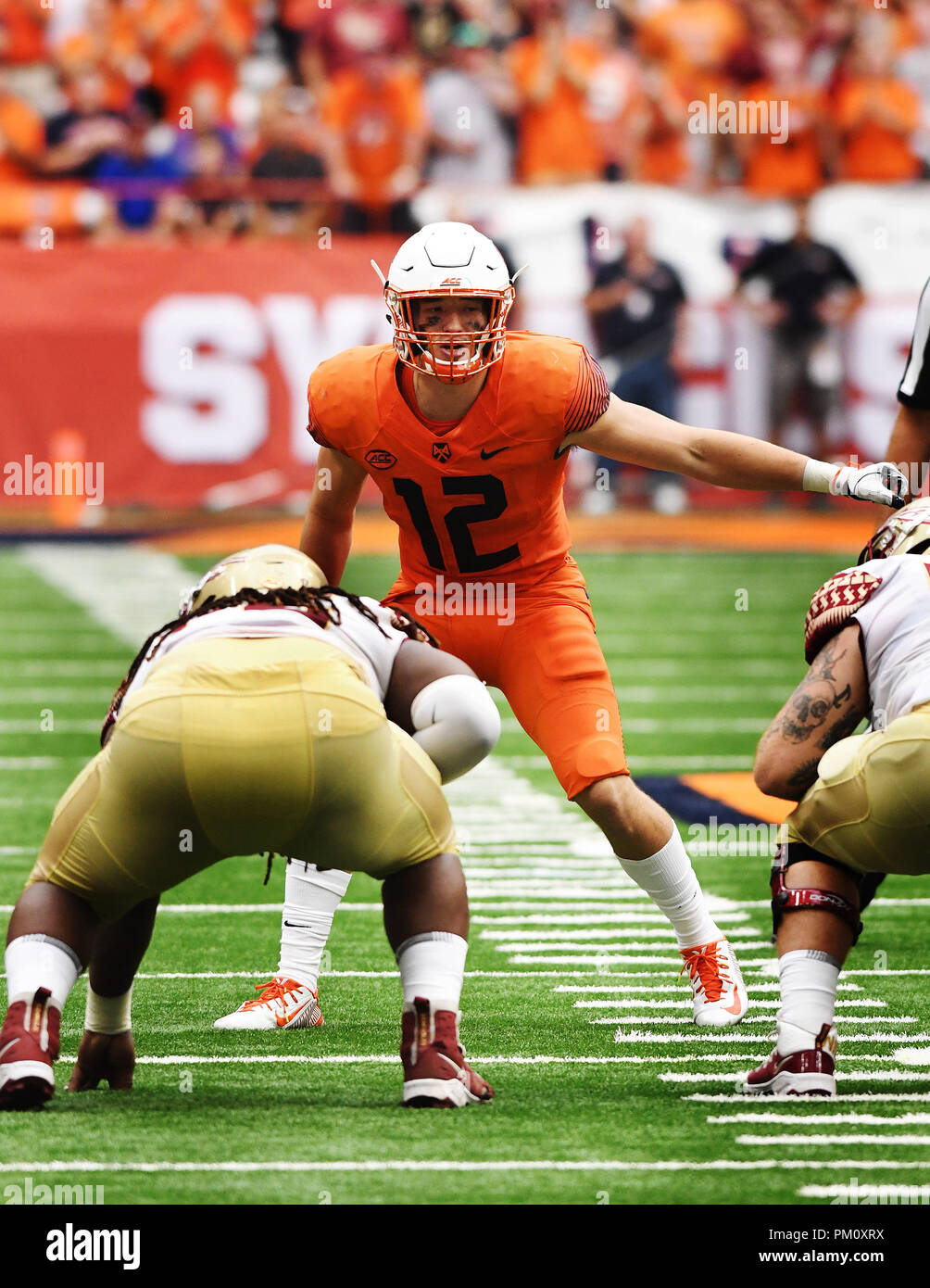 Syracuse, NY, USA. 15th Sep, 2018. Syracuse linebacker Andrew Armstrong ...