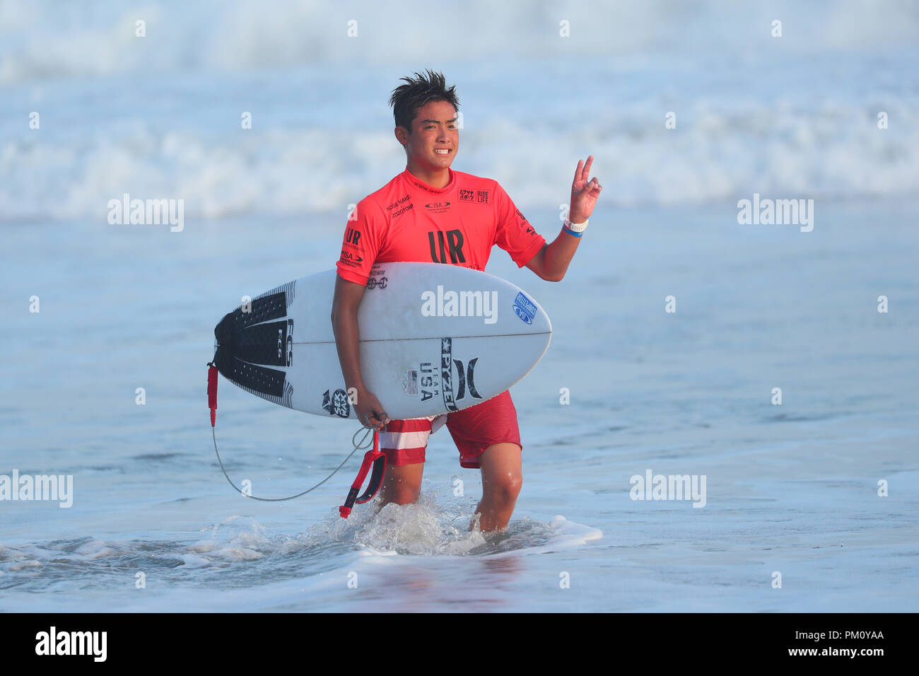 Aichi, Japan. 16th Sep, 2018. Taro Watanabe (USA) Surfing : ISA World Surfing Games Men's heat ...