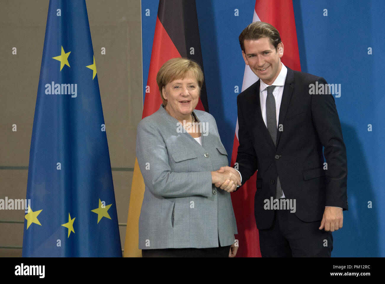 Berlin, Germany. 16 September 2018. German Chancellor Angela Merkel ...