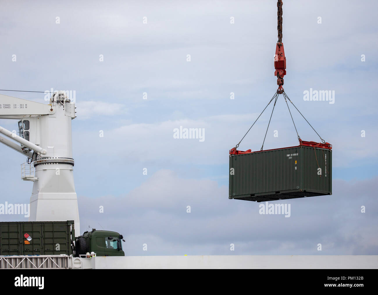 Emden, Germany. 16 September 2018. A container of the German Armed ...