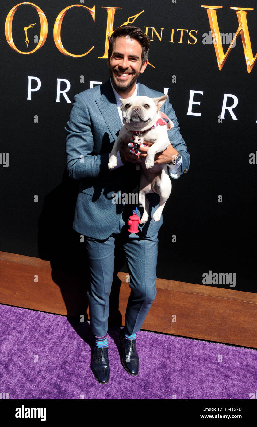 Hollywood, USA. 16 September 2018. Director Eli Roth and his dog Monkey ...