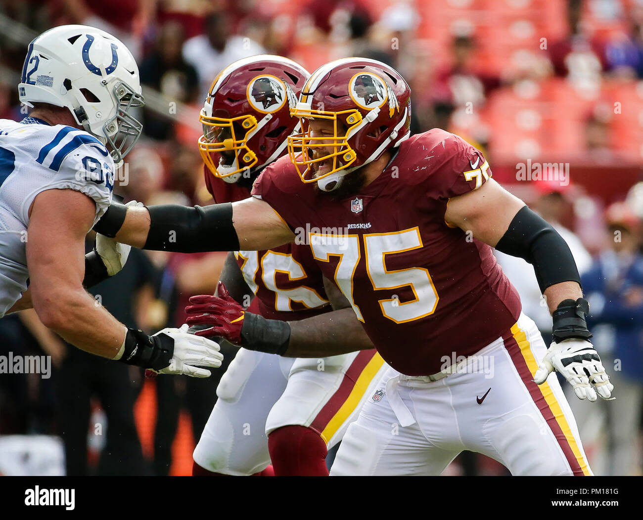 Landover, MD, USA. 16th Sep, 2018. Washington Redskins G #75 Brandon ...